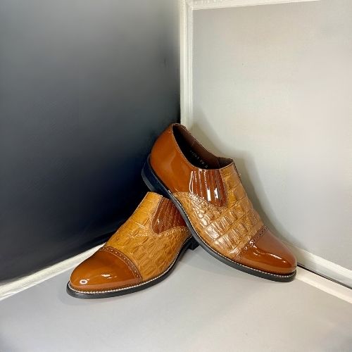 Stacy Baldwin Patent Hornback Brown 150437 – FITOS SHOES INC