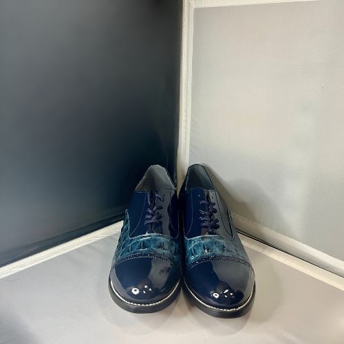 Stacy Baldwin Patent Hornback Dark Blue 153233 – FITOS SHOES INC
